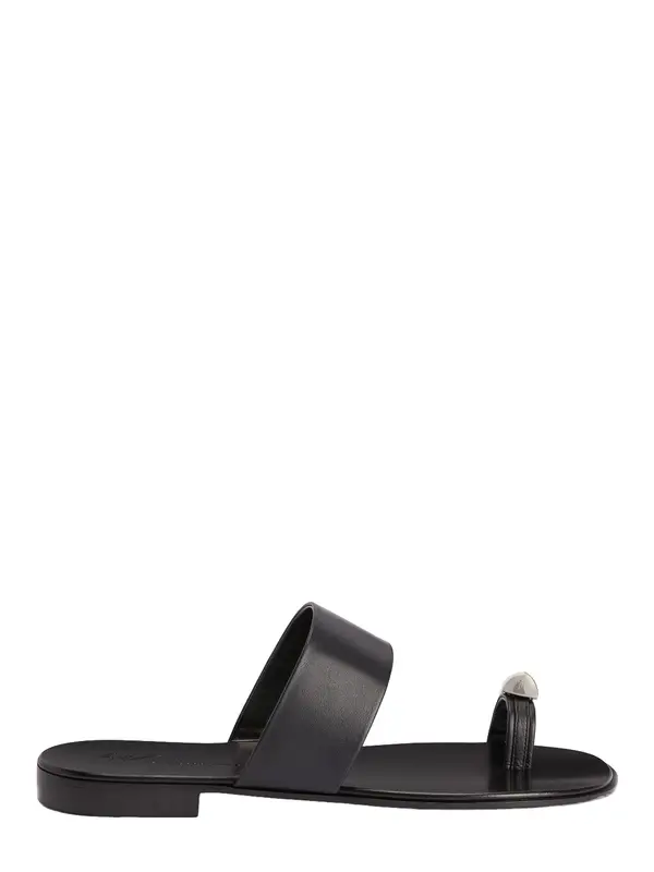 GIUSEPPE ZANOTTI Norbert Leather Toe-loop Sandals - Black