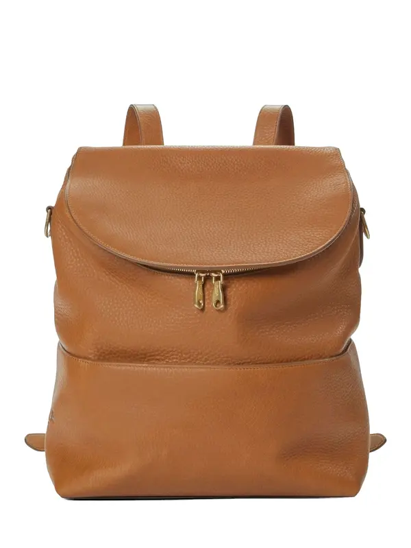 Shinola The Convertible Grained-leather Backpack - Brown