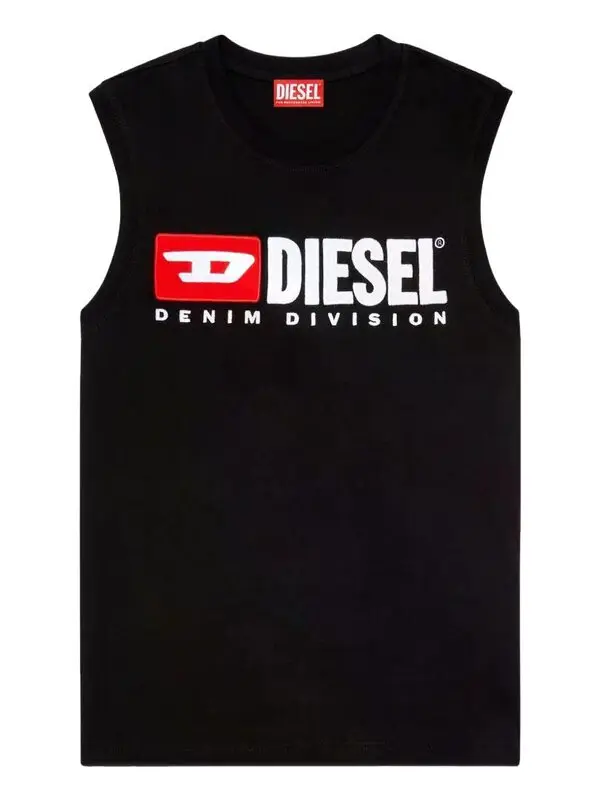 DIESEL® Tank Top With Chest Logo Print - Black