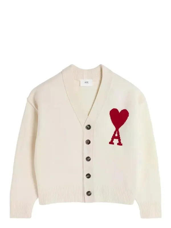 Ami De Coeur Wool Cardigan - White