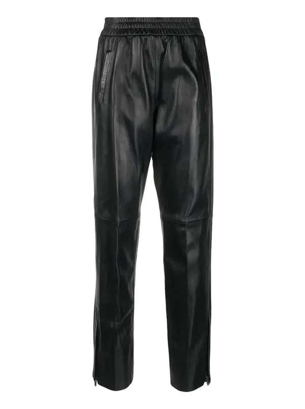 GOLDEN GOOSE Leather Cropped Trousers - Black
