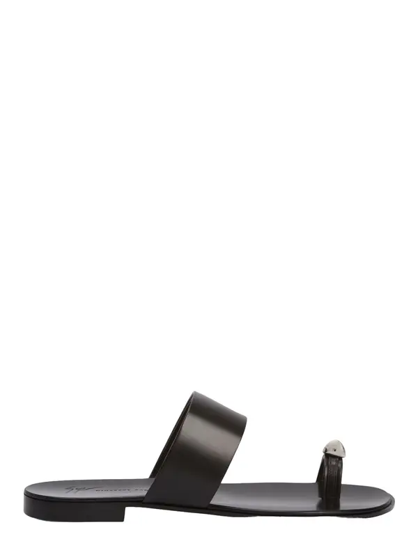 GIUSEPPE ZANOTTI Norbert Leather Toe-loop Sandals - Black
