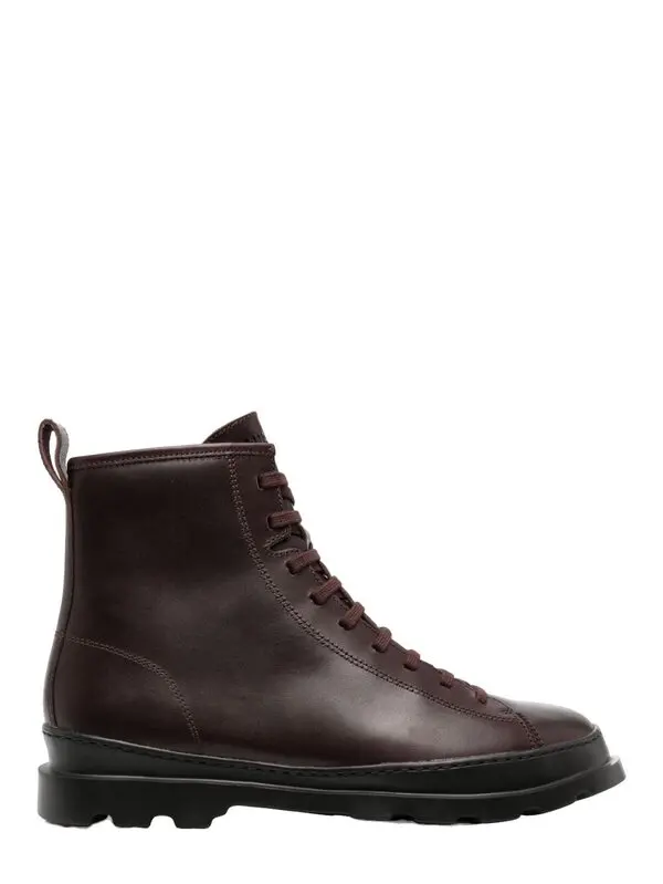 Camper Brutus Leather Ankle Boots - Purple