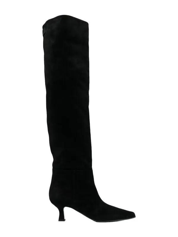 3JUIN Calf Leather Knee-high Boots - Black
