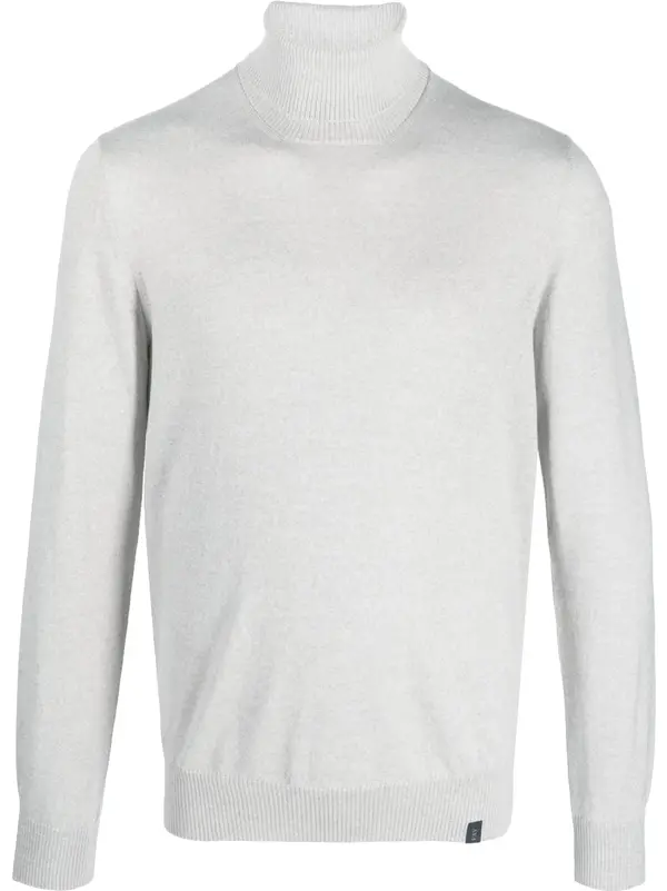FAY Roll-neck Virgin Wool Sweater - Neutrals