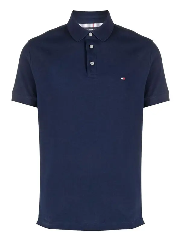Tommy Hilfiger Logo-patch Piqué Polo Shirt - Blue