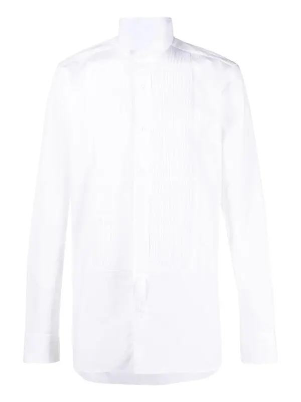 TOM FORD Pleated-bib Cotton Shirt - White