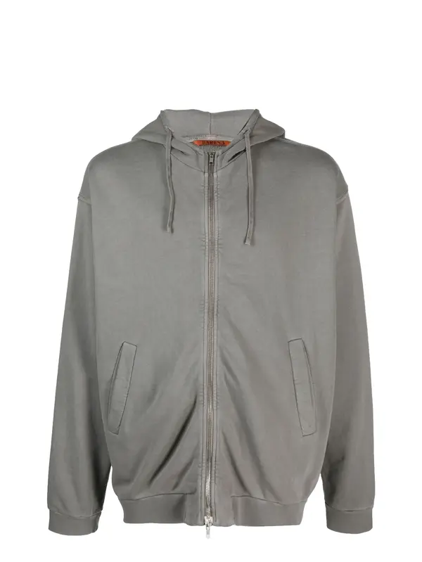 Barena Venezia Zip-up Cotton Hoodie - Grey