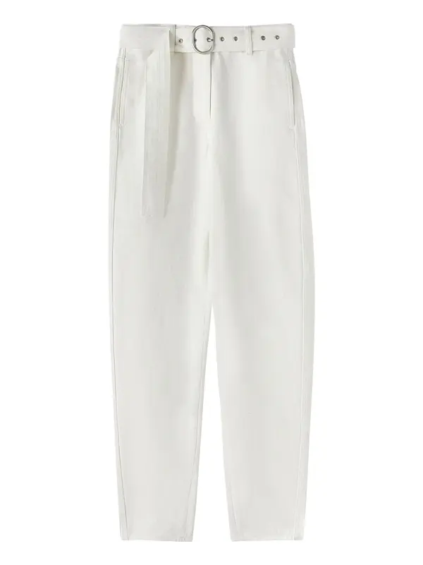 JIL SANDER High-waisted Wide-leg Jeans - White