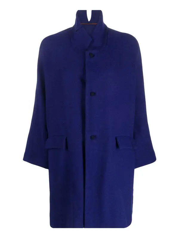 DANIELA GREGIS Bell-sleeves Wool Coat - Blue