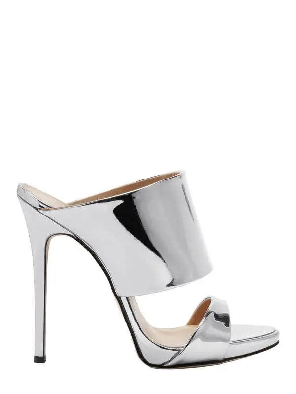 GIUSEPPE ZANOTTI Andrea 120mm Leather Sandals - Silver