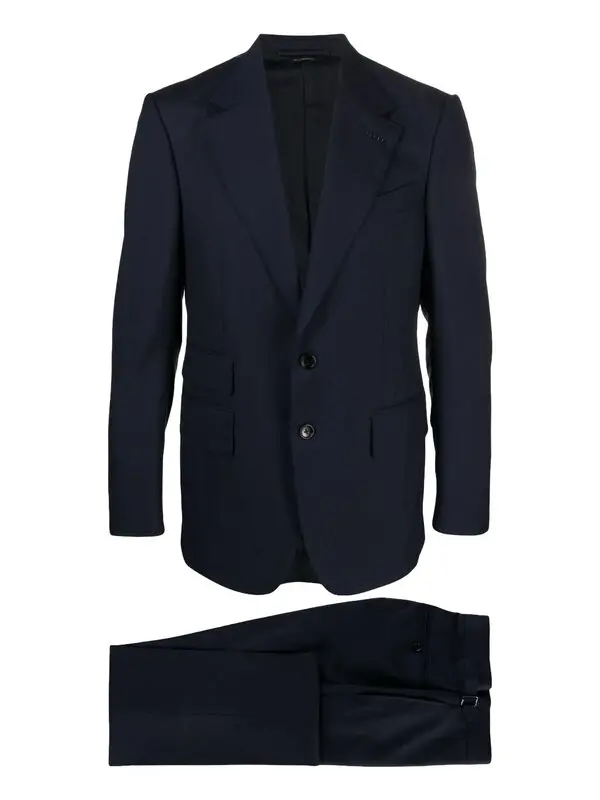 TOM FORD Single-breasted Wool Suit - Blue