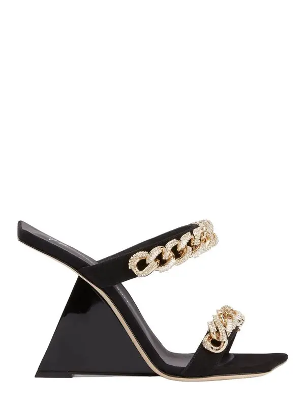 GIUSEPPE ZANOTTI 105mm Berenicee Chain Sandals - Black