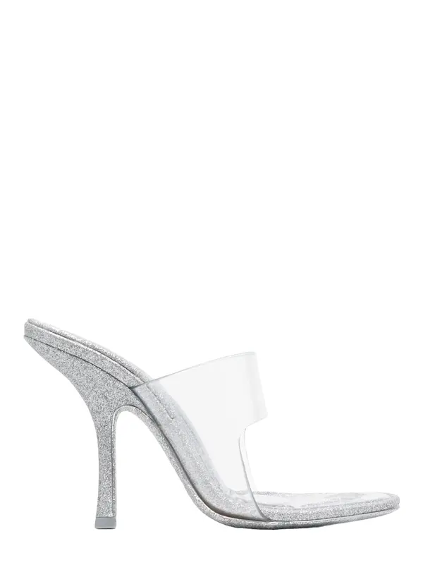 Alexander Wang Nudie 110mm Glittered Sandals - Silver