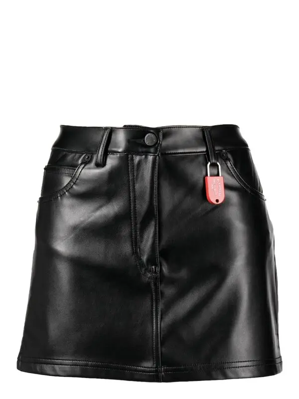 Fiorucci Sofia Logo-patch Mini Skirt - Black