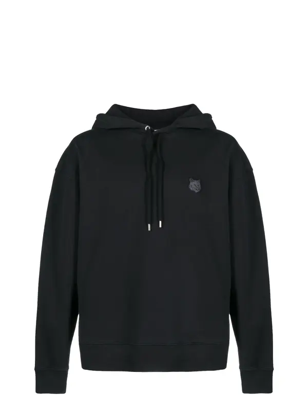 Maison Kitsuné Fox-motif Cotton Hoodie - Black