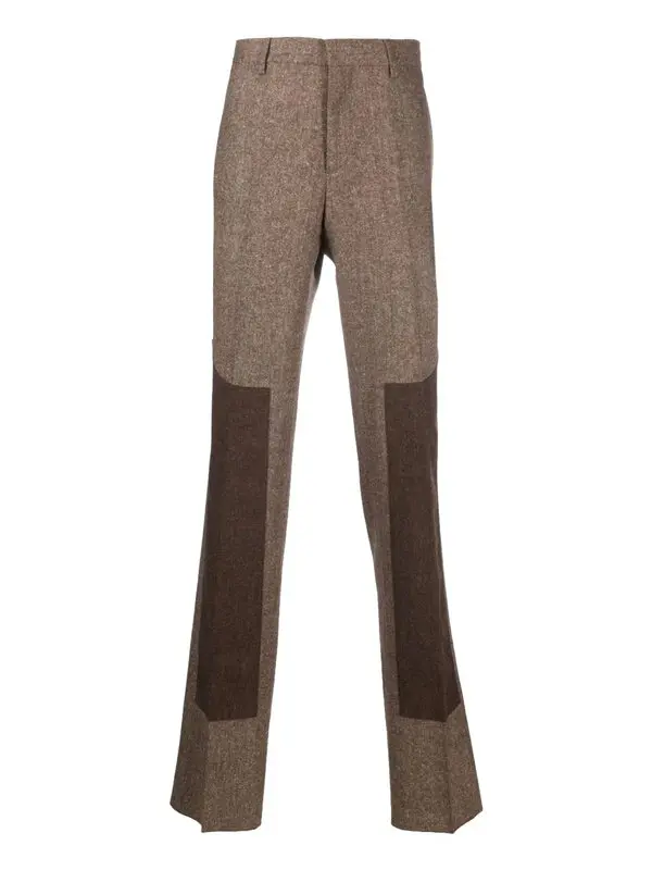 Moschino Tailored-cut Panelled Trousers - Brown
