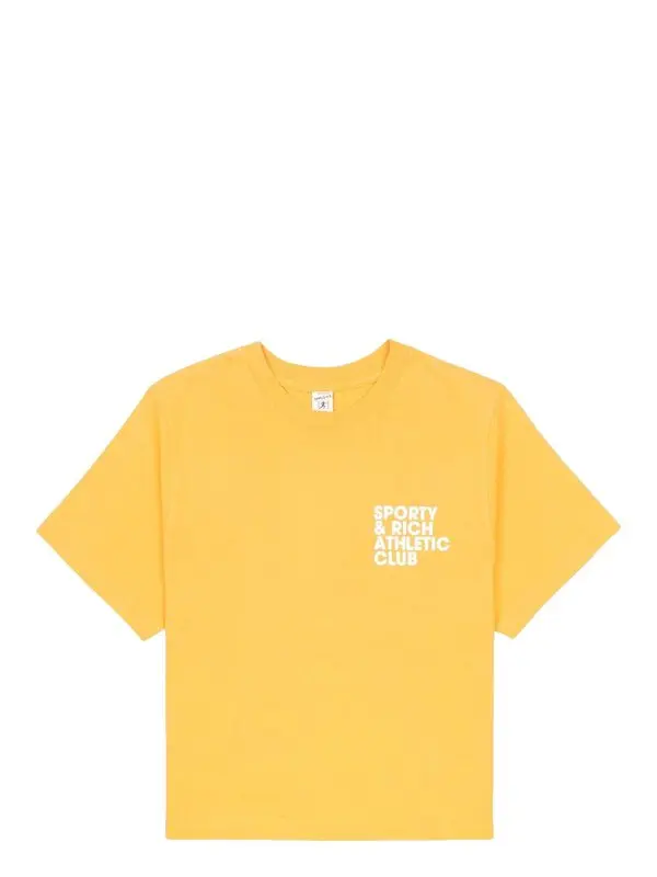 Sporty & Rich Logo-print Cropped T-shirt - Yellow