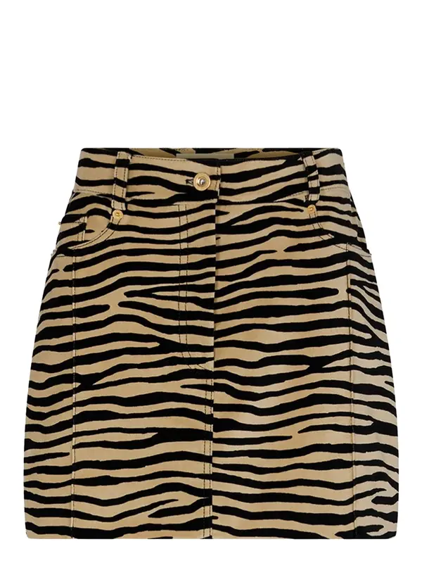 Rabanne Tiger-print Mini Skirt - Neutrals