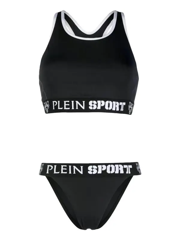 PLEIN SPORT Baroque Tiger Bikini Set - Black