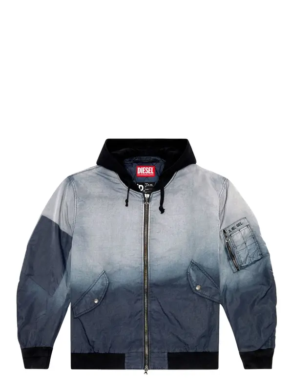 DIESEL® J-common Hooded Bomber Jacket - Blue