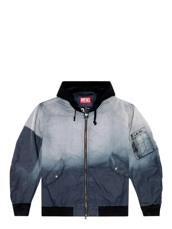 DIESEL® J-common Hooded Bomber Jacket - Blue