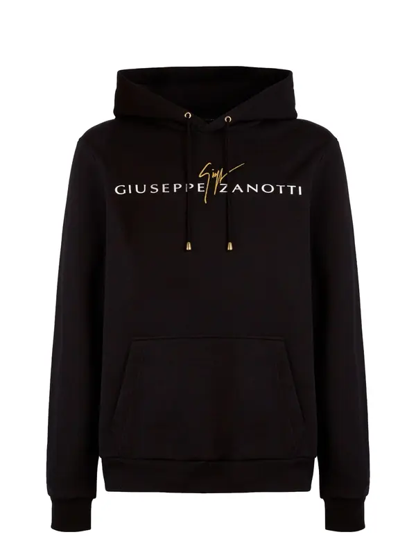 GIUSEPPE ZANOTTI Logo-print Hoodie - Black