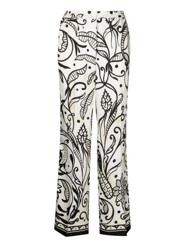 F.R.S FOR RESTLESS SLEEPERS Palazzo Silk Pyjama Trousers - White