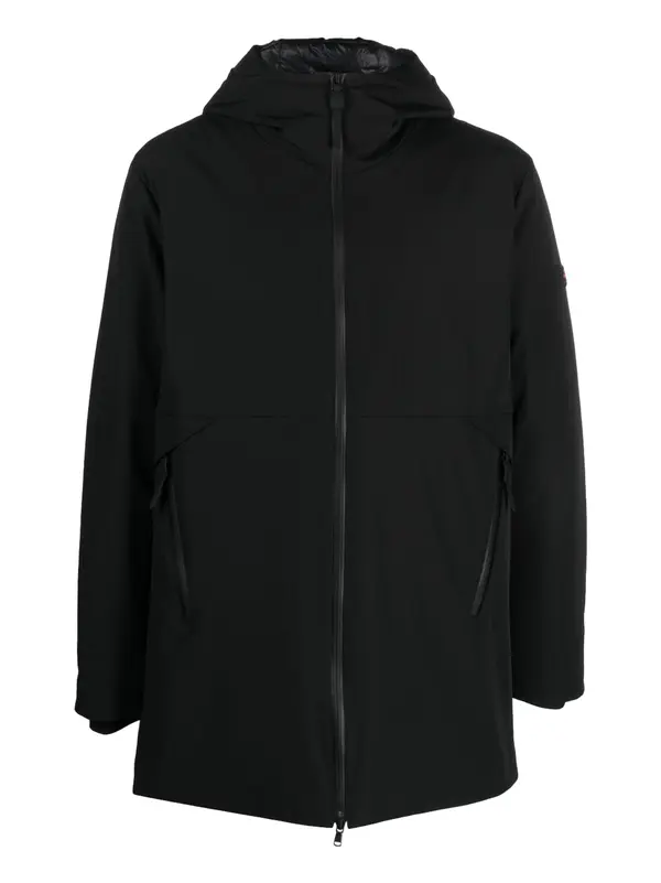 Peuterey Logo-patch Hooded Coat - Black