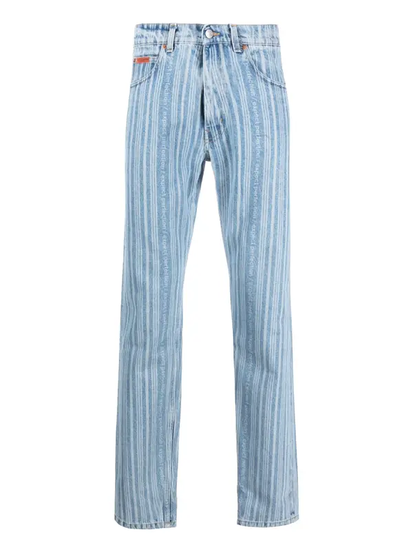 Martine Rose Striped Straight-leg Jeans - Blue
