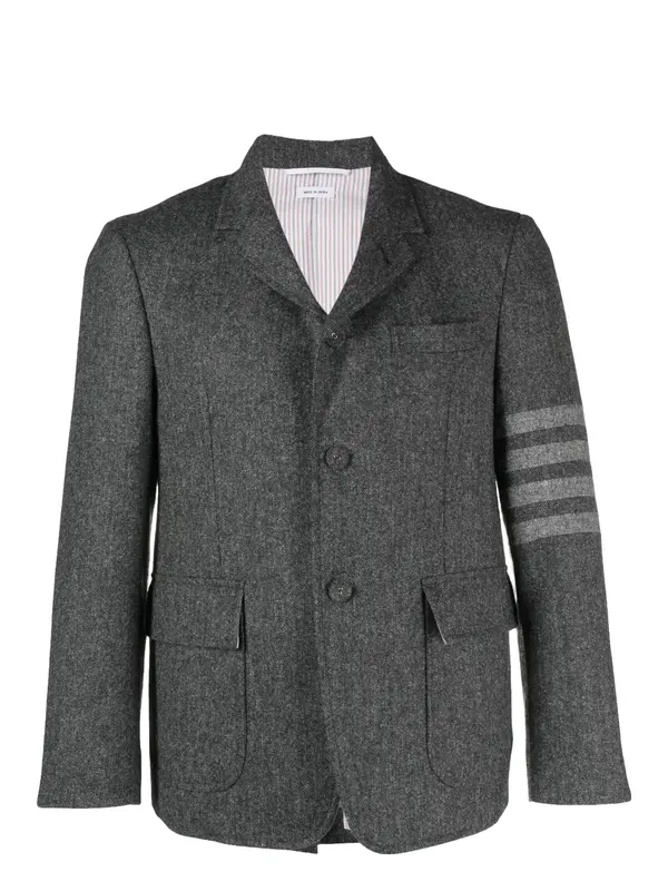 Thom Browne Stripe-detail Single-breasted Blazer - Grey