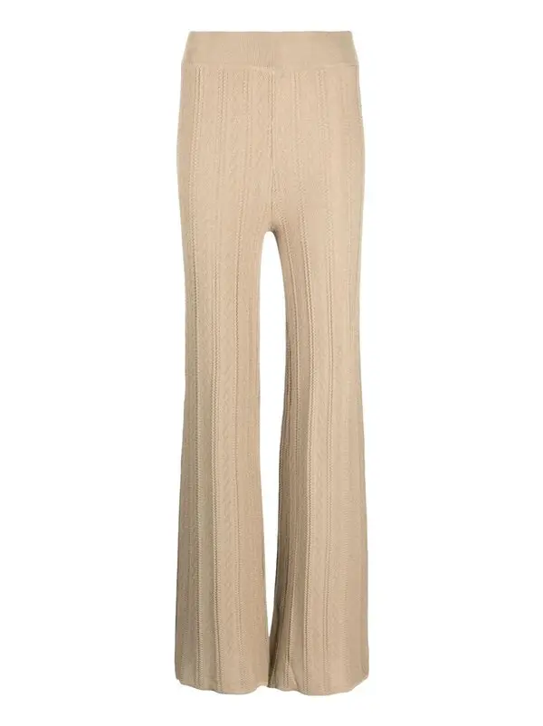 Remain Birger Christensen Soleima Knitted Flared Trousers - Neutrals