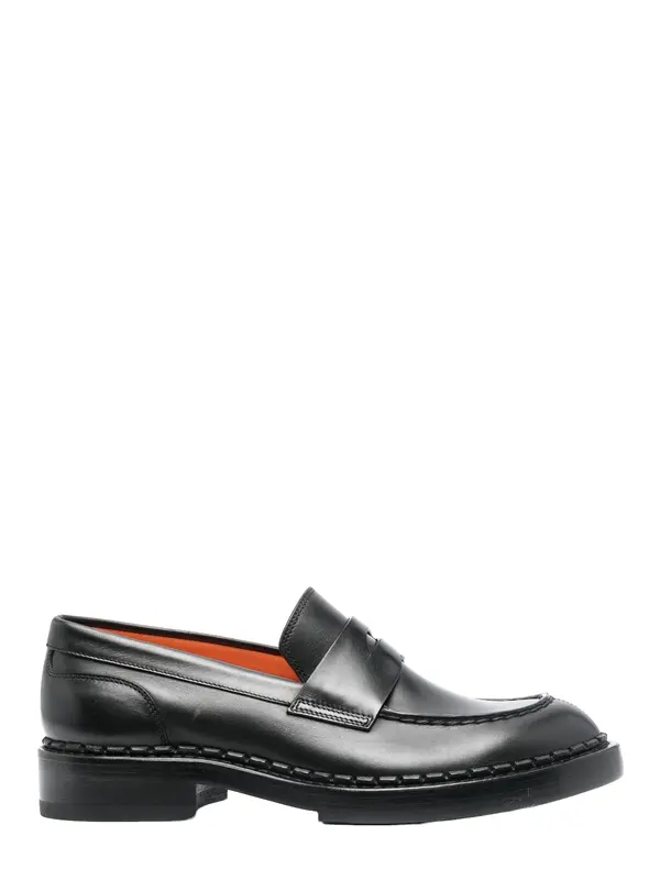 Santoni Alfie Round-toe Loafers - Black