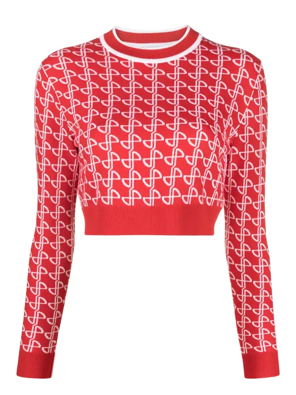 Patou Logo-jacquard Merino Wool Jumper - Red