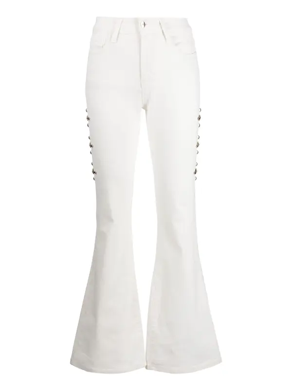 MADISON.MAISON Stud-embellished Flared Jeans - White