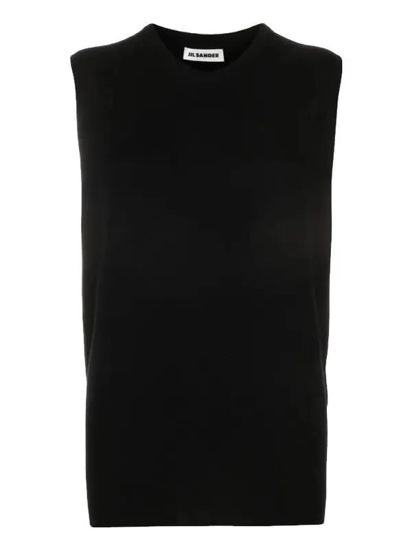 JIL SANDER Sleeveless Knit Top - Black