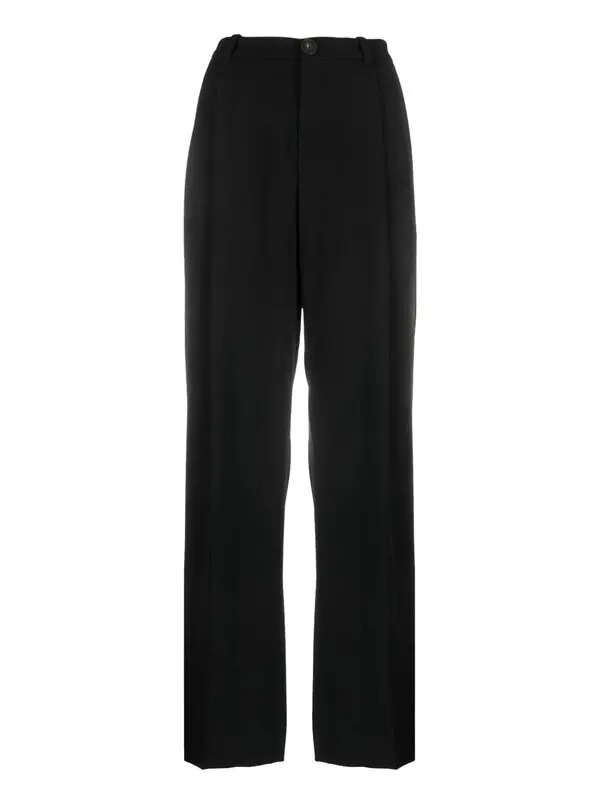Vince Inverted-pleat Wide-leg Trousers - Black