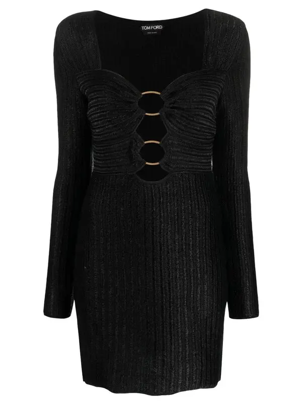 TOM FORD Metallic Heart-neck Minidress - Black