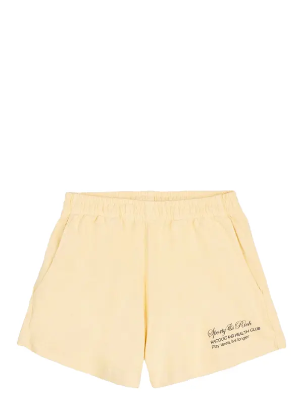 SPORTY & RICH Logo-print Track Shorts - Neutrals