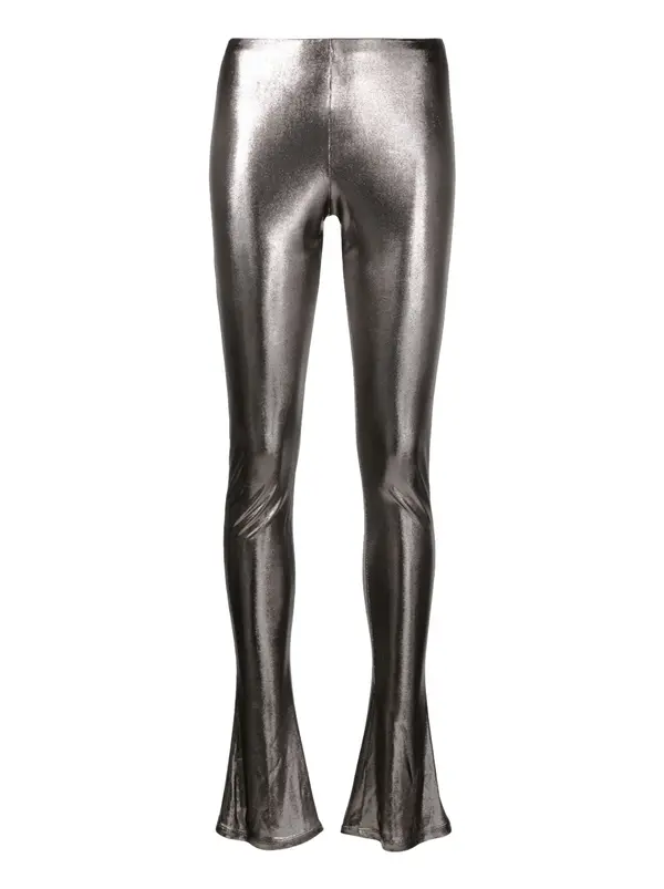 Blumarine Laminated-finish Trousers - Grey