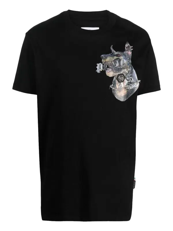 Philipp Plein Graphic-print Cotton T-shirt - Black