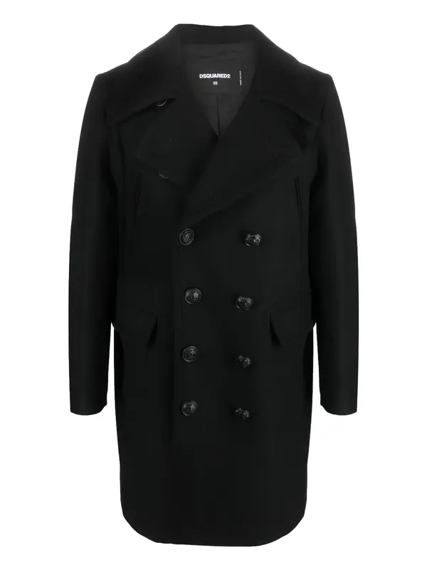 Dsquared2 Double-breasted Coat - Black