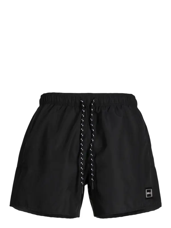 Hugo Boss Logo-plaque Drawstring Shorts - Black