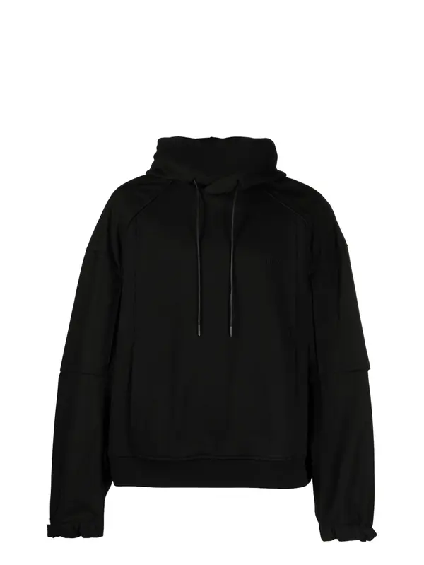 JUUN.J Logo-embroidered Cotton Hoodie - Black