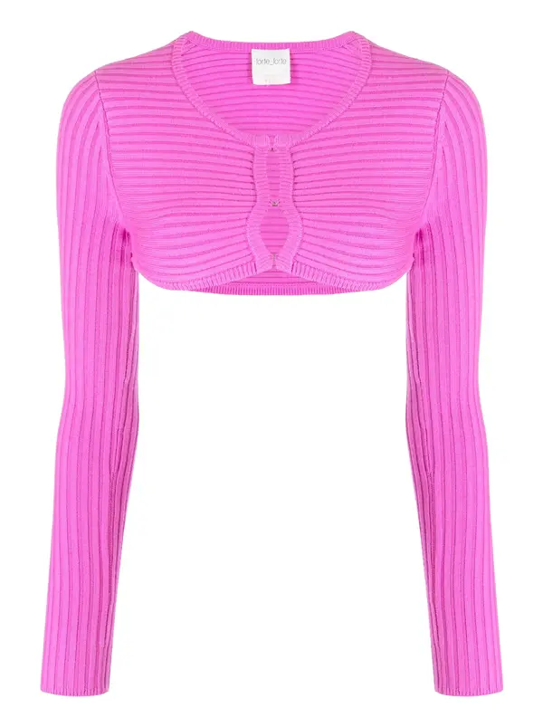 FORTE_FORTE Ribbed-knit Cropped Top - Pink