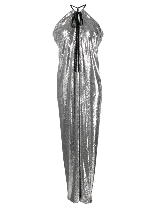 Philosophy Di Lorenzo Serafini Halterneck Maxi Dress - Silver