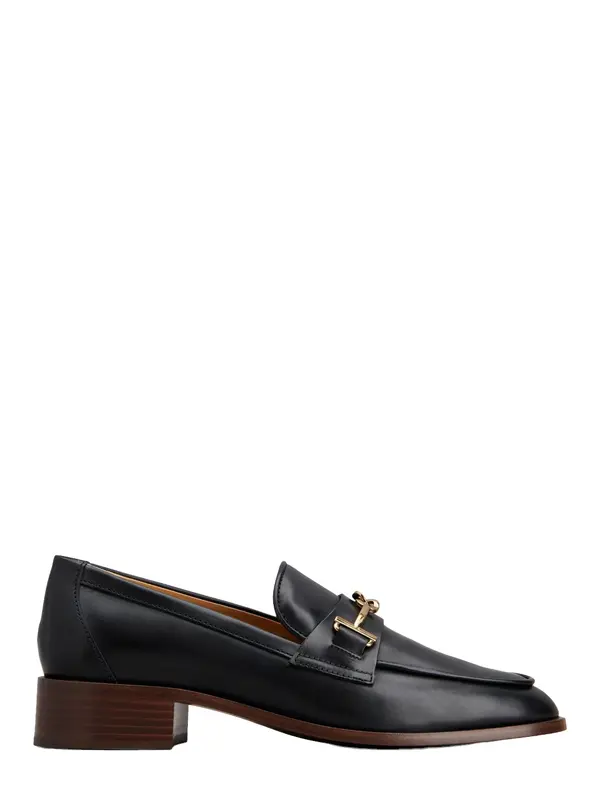 TOD'S Logo-plaque Leather Loafers - Black