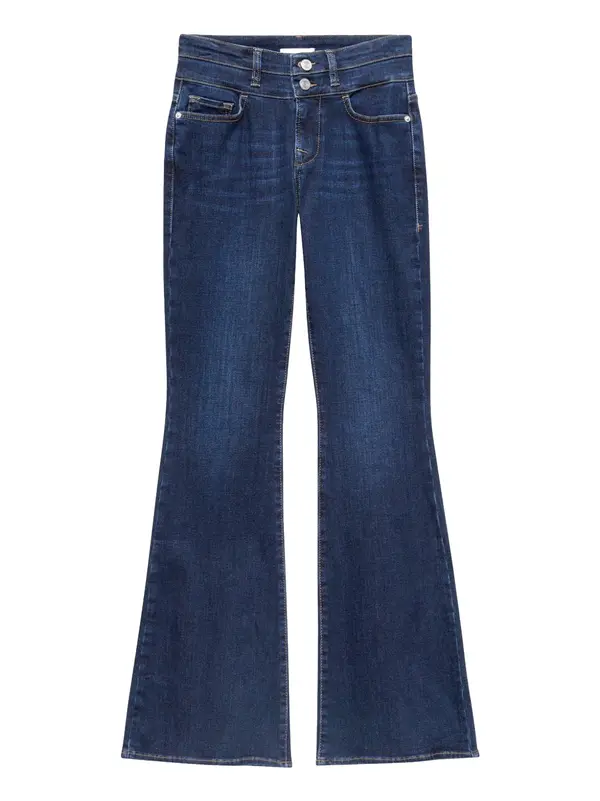 FRAME Double-waist Flared Jeans - Blue