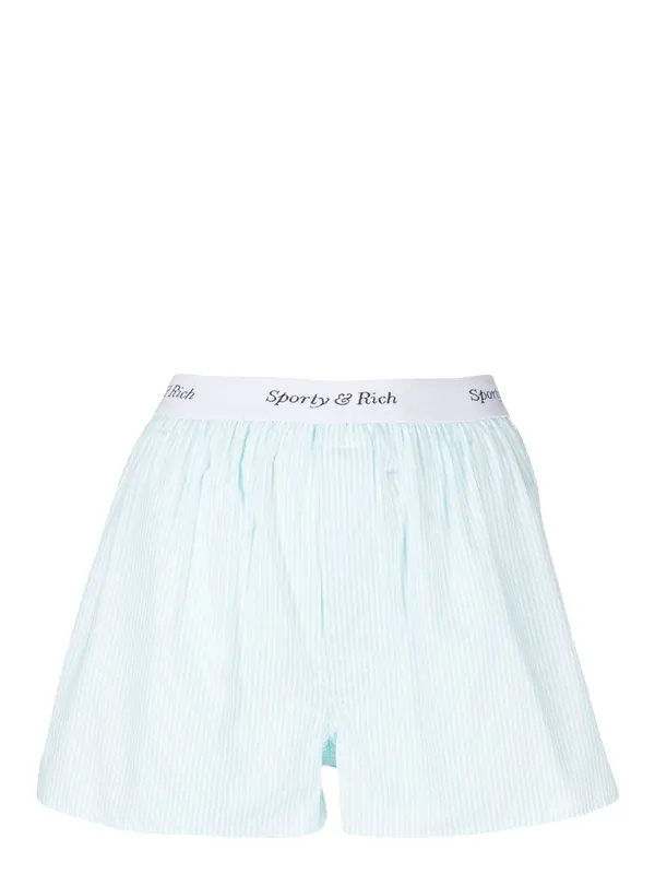 SPORTY & RICH Striped Boxer Shorts - Blue