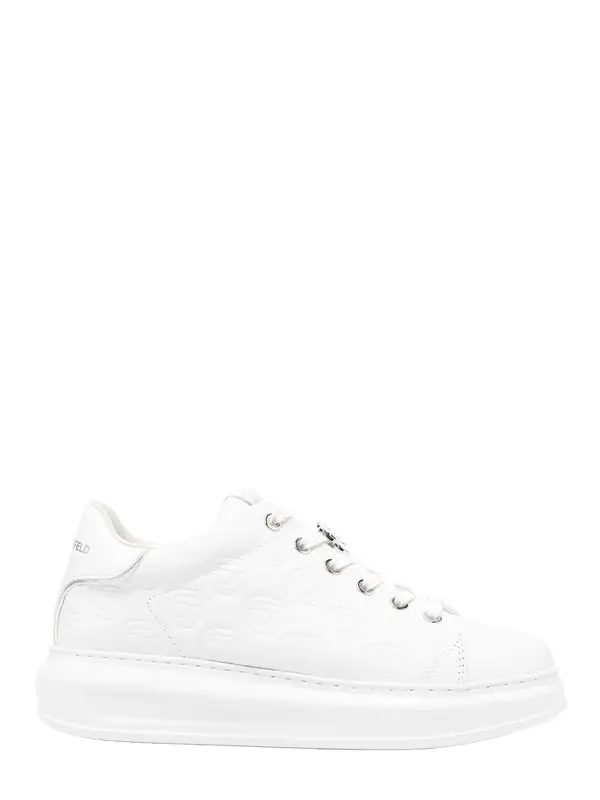 Karl Lagerfeld Debossed Monogram Low-top Sneakers - White